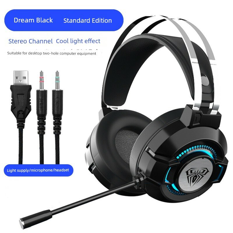 Наушники AULA S602 для игр Over-Ear 7.1 Surround Sound Проводной USB для ПК и ноутбука Черный