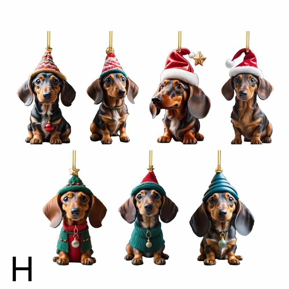 Рождественское подвесное украшение в виде таксы