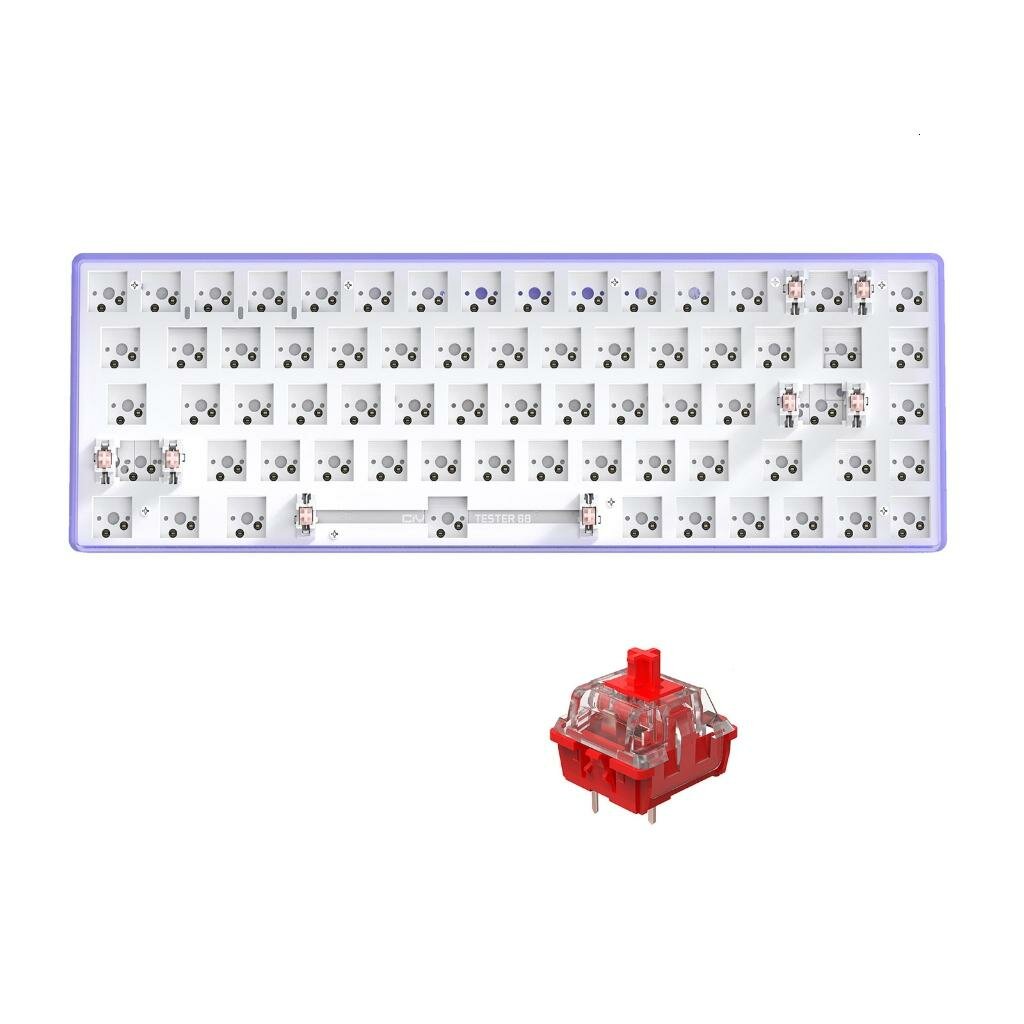 ТЕСТЕР68 Набор для сборки механической клавиатуры с горячей заменой轴, 2.4G и Bluetooth, Фиолетовый