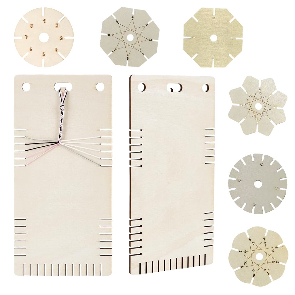 8шт Деревянные Плетеные Диски Браслет Плетение Пластины Доски Ручной Работы Ювелирный Инструмент