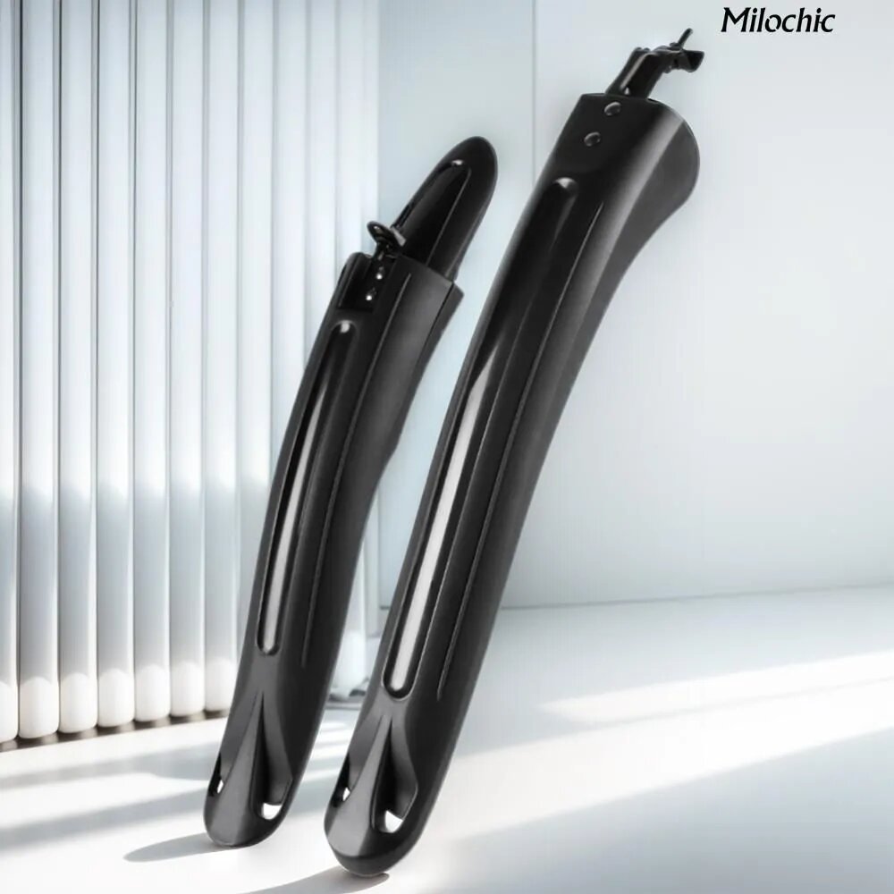 Комплект велосипедных крыльев, полый хвостовик, снижающий сопротивление ветру, продуманная посадка дуги на колеса, прочный и долговечный