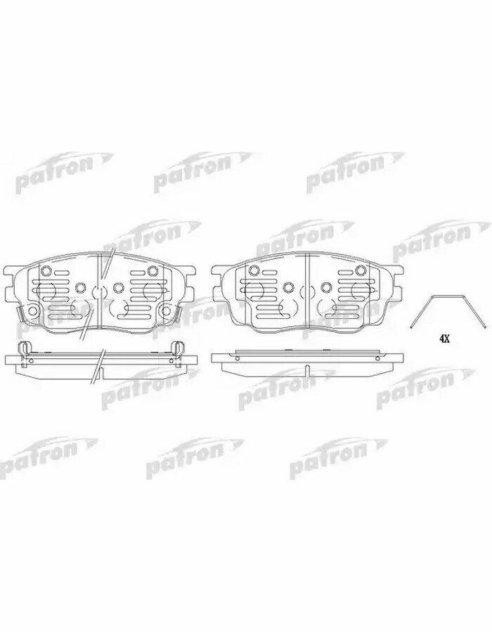 Колодки тормозные дисковые передн PATRON PBP1707 MAZDA 6 02 (Мазда 6)