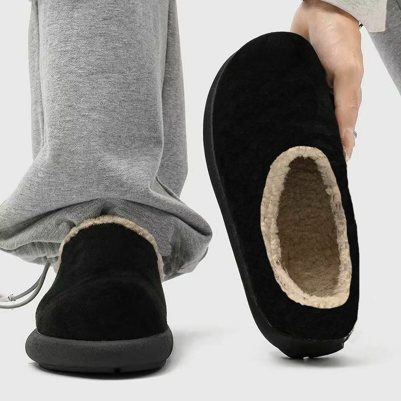 LUO Обувь мужская Зимняя для офиса Беркен старый стиль кожа/Cotton shoes-black