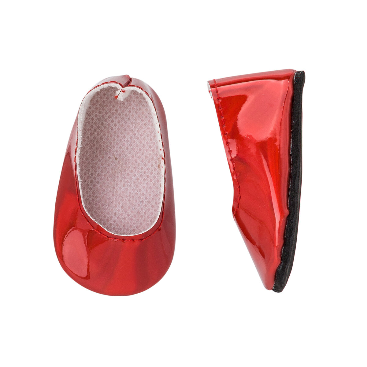 MISU-6 Обувь для куклы туфельки, длина подошвы 7 см, цвет алый