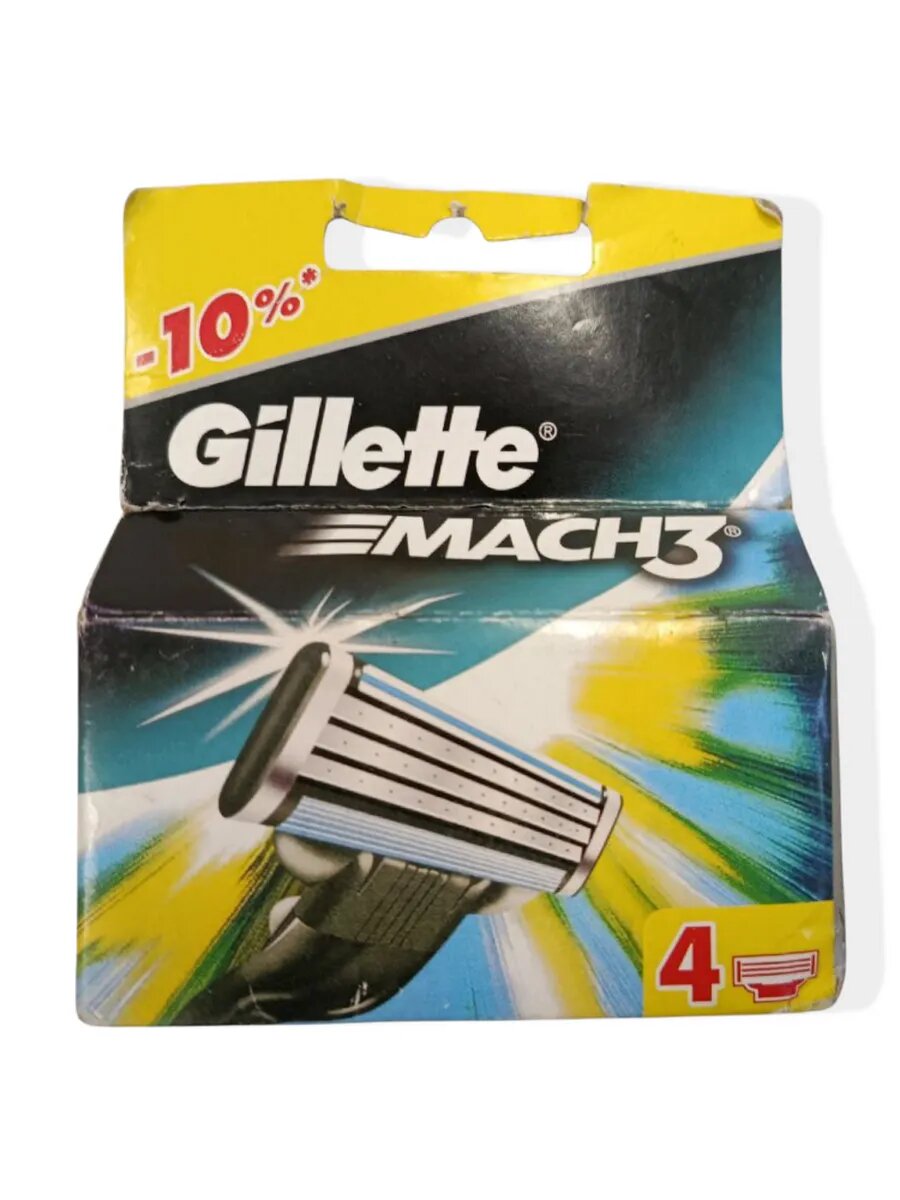 Сменные кассеты Gillette Mach3, 4шт уценка