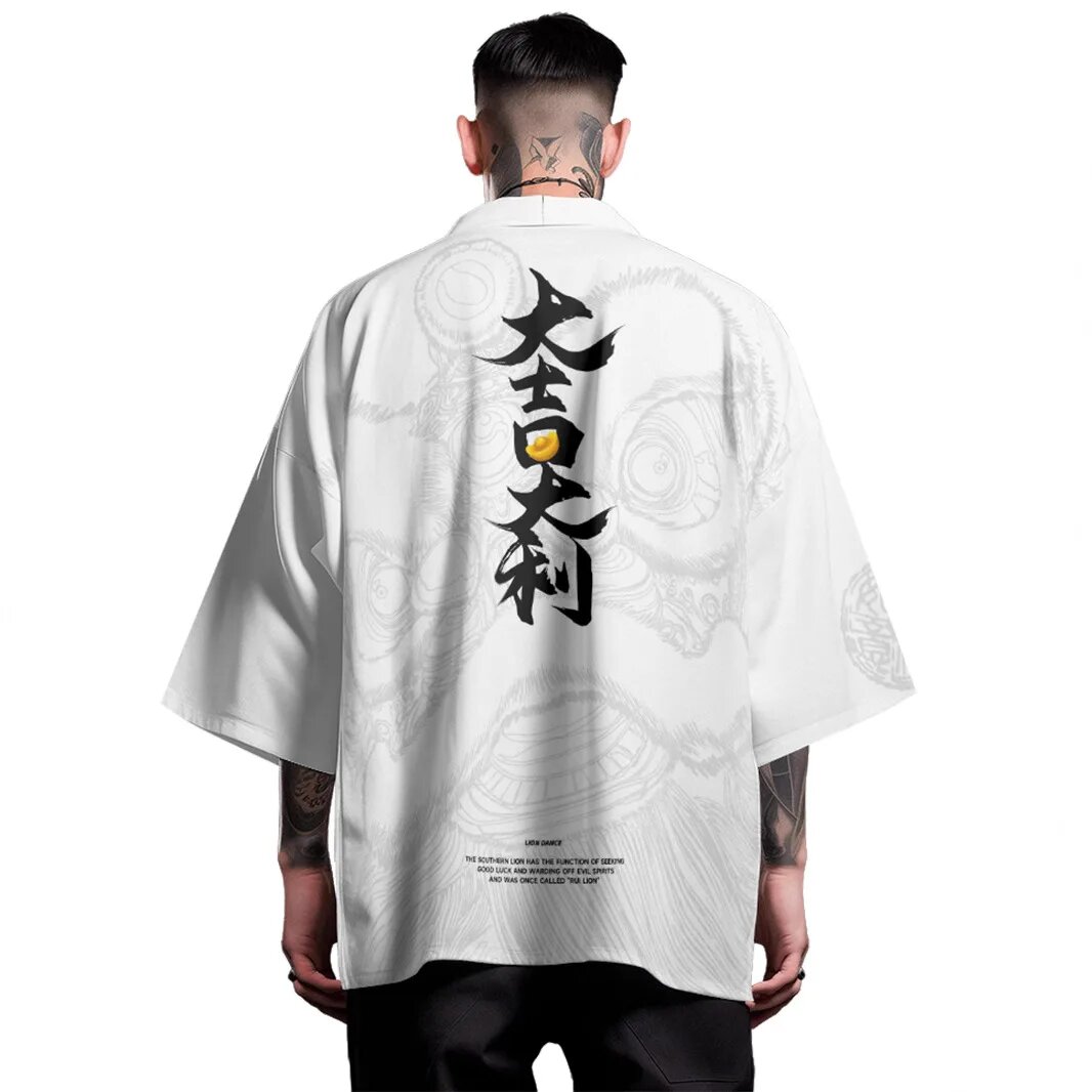 Женский полиэстер кимоно FZSLCYIYI Белый, 5XL, 2