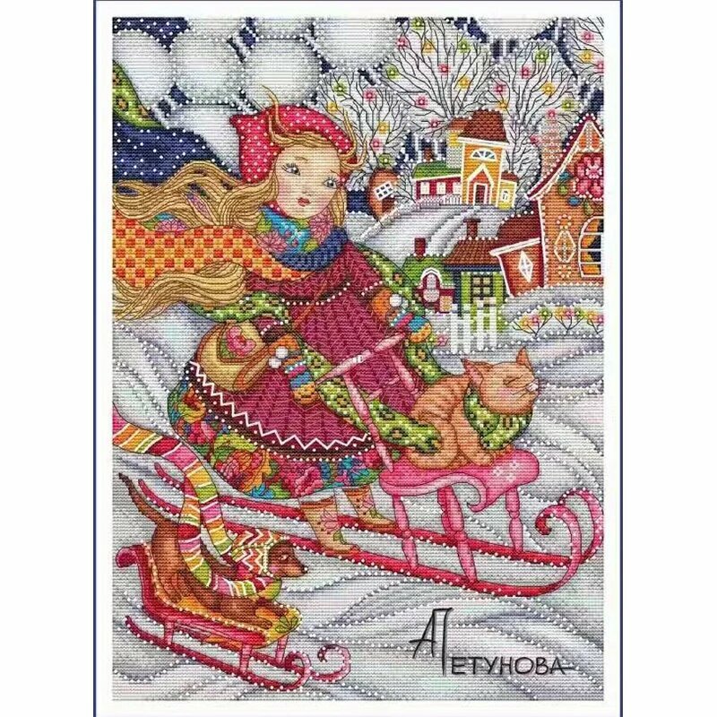 Набор для вышивки крестом XIUSPRING, картина, 100% хлопок, ZZ12719, 14ct white