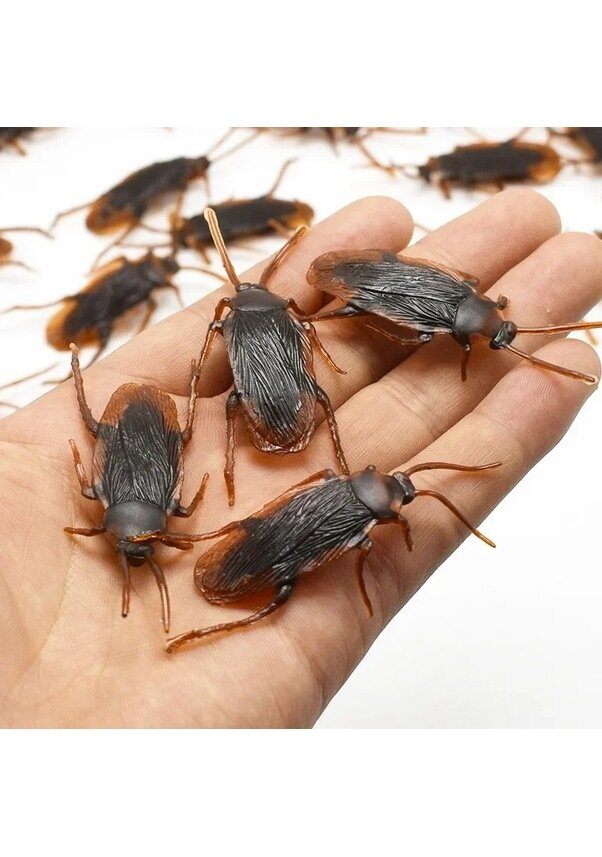 5-50 шт, специальная реалистичная модель, имитация резинового таракана, таракан, игрушка-прикол, забавный трюк, шутка, игрушка-прикол, белый, средний