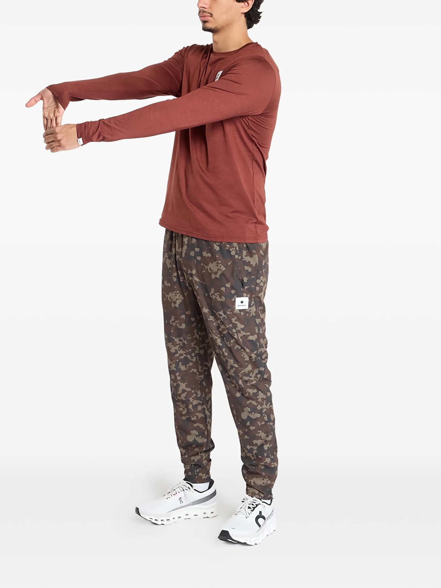 Брюки SAYSKY Blaze camo track pants, размер 48, коричневый — фото 1
