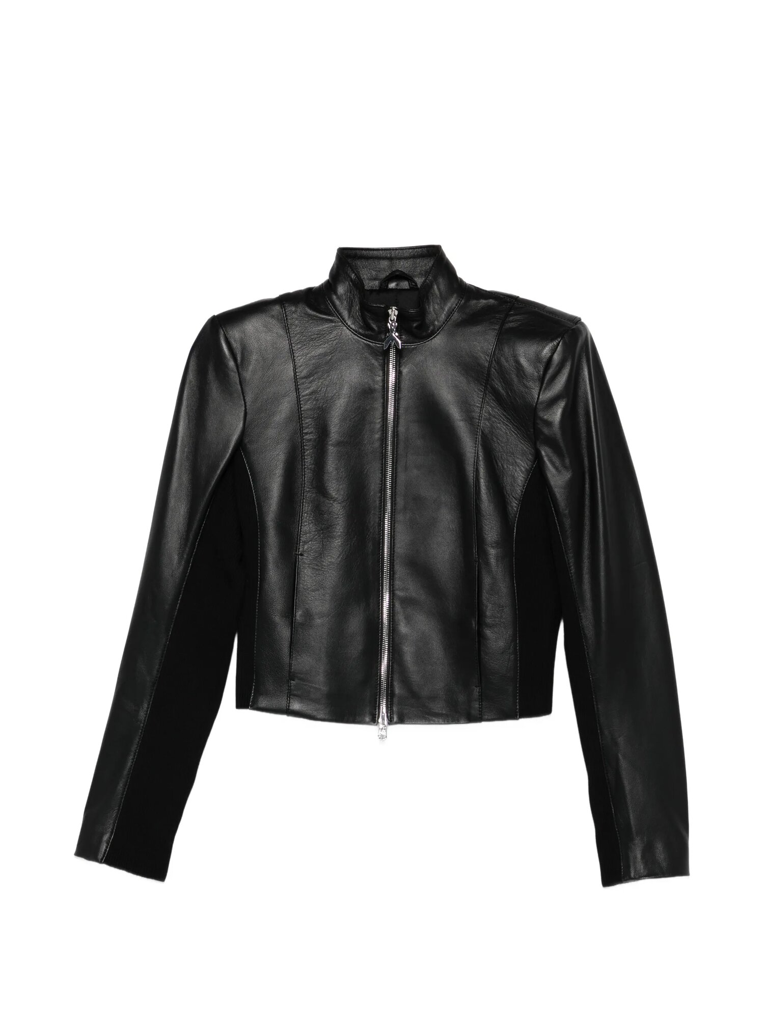 Куртка Knitted inserts leather biker jacket