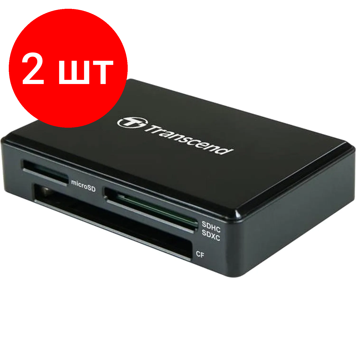 Комплект 2 штук, Картридер Transcend TS-RDC8K2 USB-C 3.1 для карт пам. SD/microSD/CF/MSXC