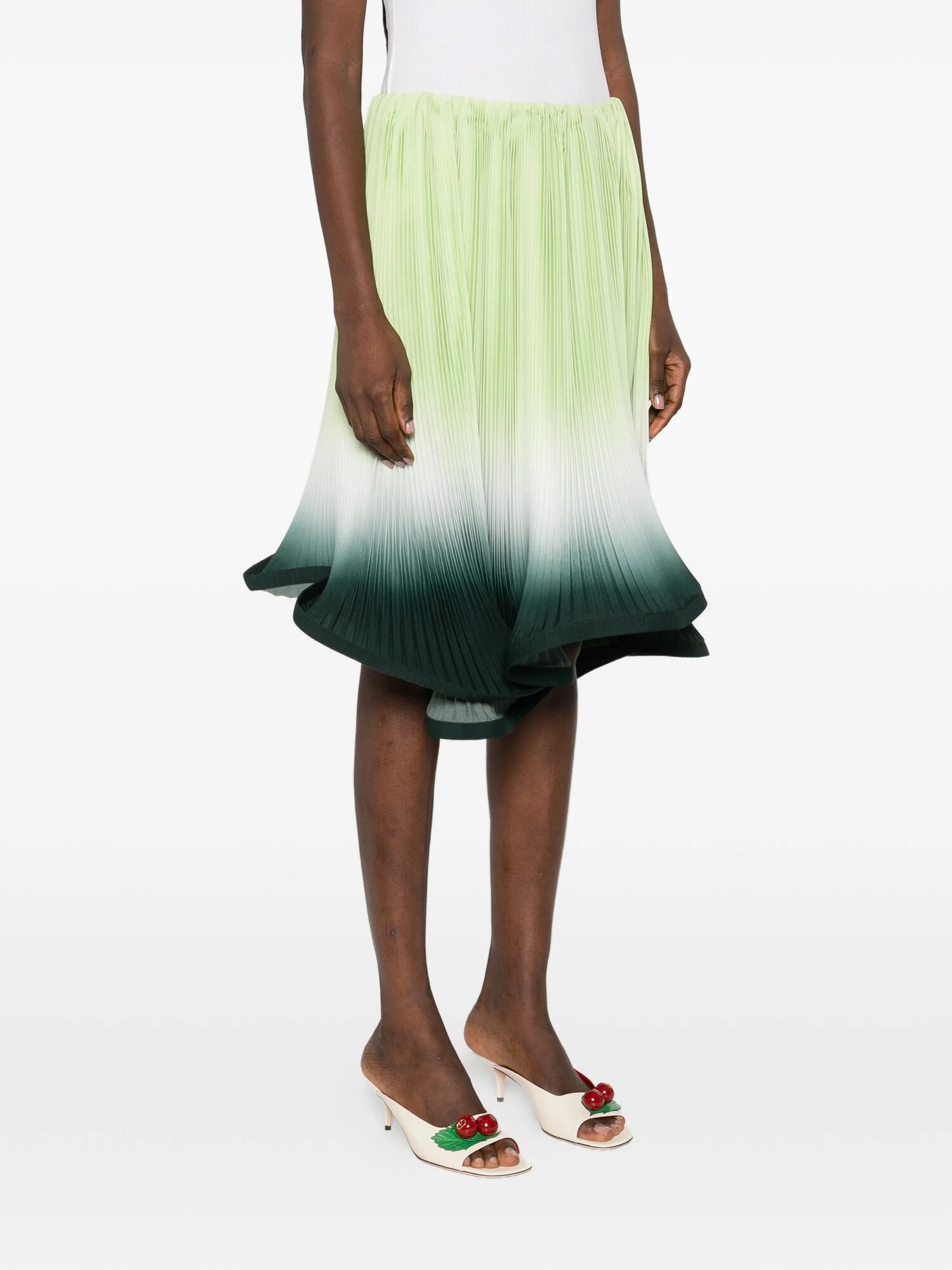 Юбка ROWEN ROSE Degradé-effect pleated skirt, размер 38, green — фото 1