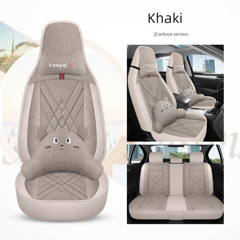 Чехлы для сидений Changan Oushang X5 Plus 2023, универсальные всесезонные автомобильные накидки, дышащая ткань из льна.