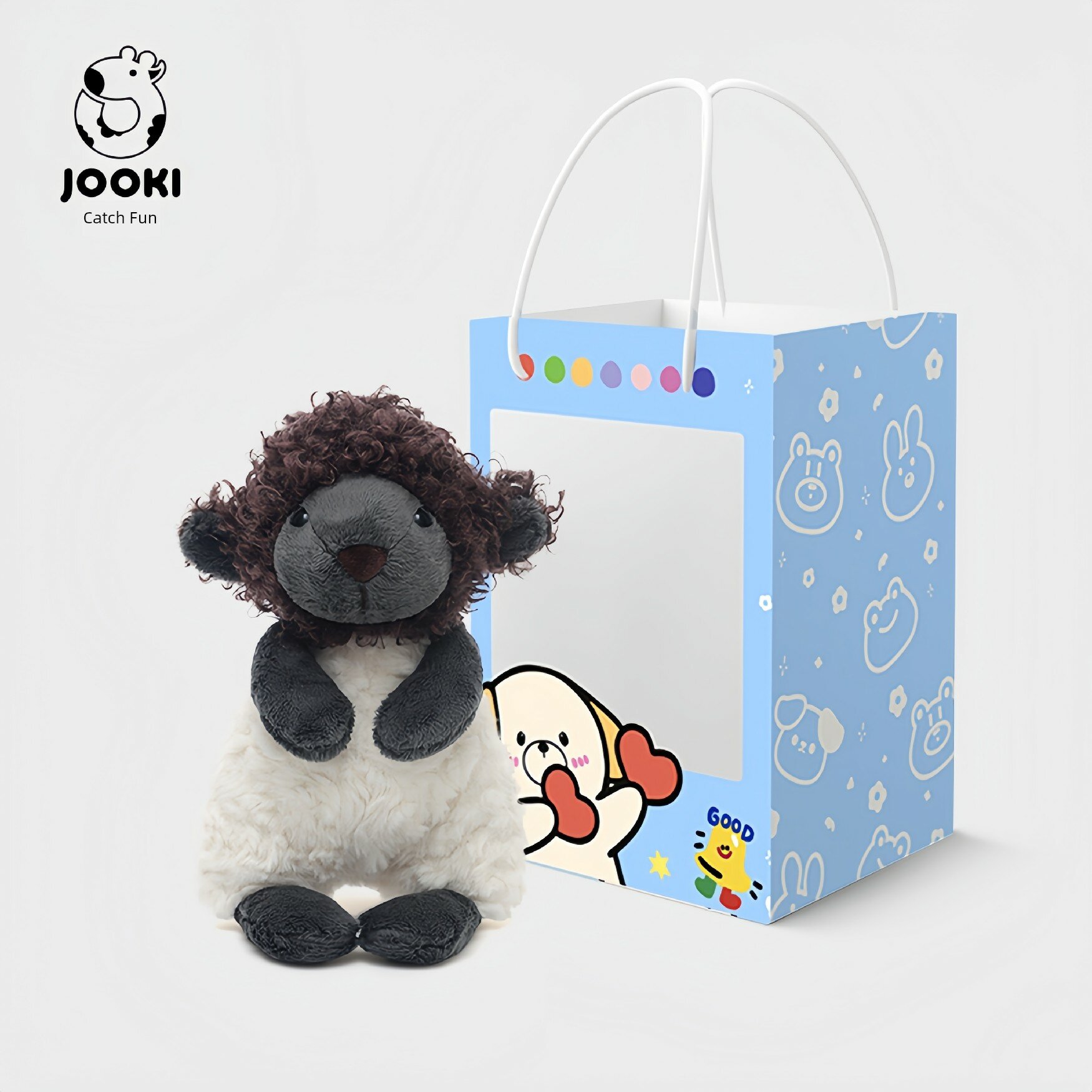 Мягкая игрушка овечка Плара с мультяшным мешком-подарком - 32 см, милый подушка для сна, идеальный подарок на день