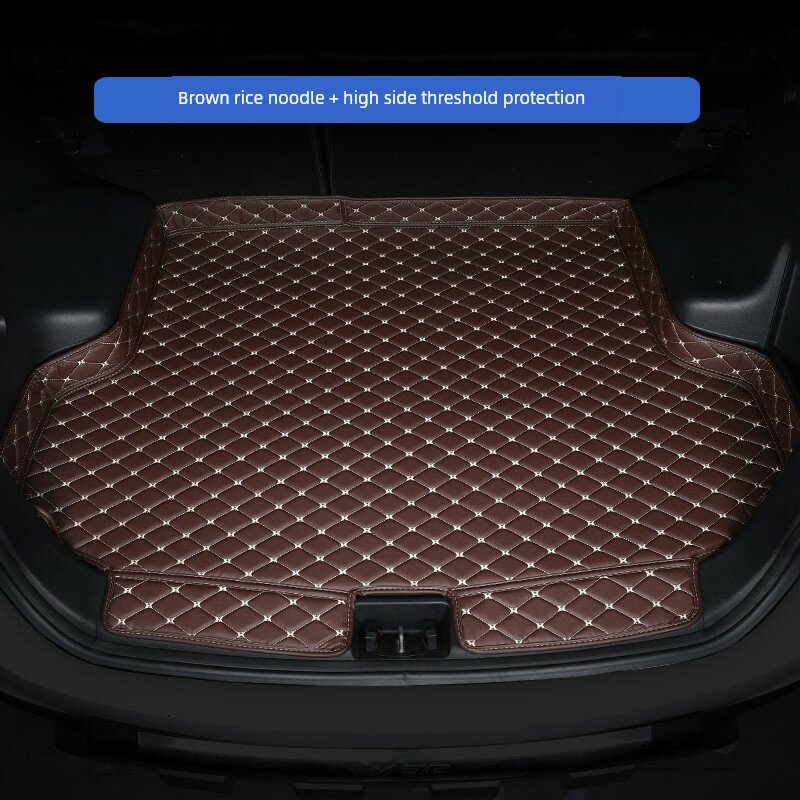 Roewe RX5 PLUS 2019-2025 Полная защита багажника, бежевый с бежевыми полосками, высокие края, порог, толстый,
