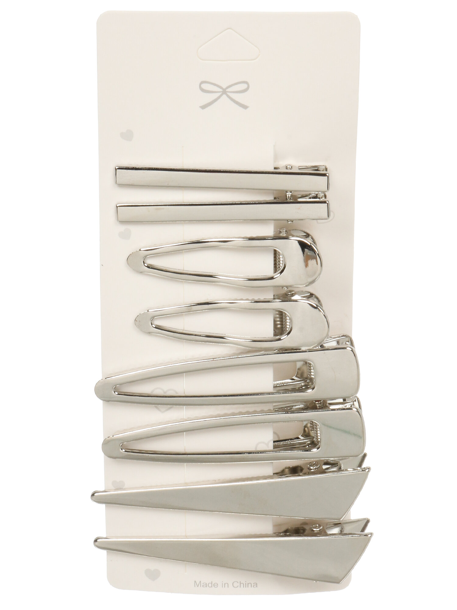 Набор металлических заколок для волос 8 штук, стильные зажимы и клик-клак, серебристые аксессуары A110092