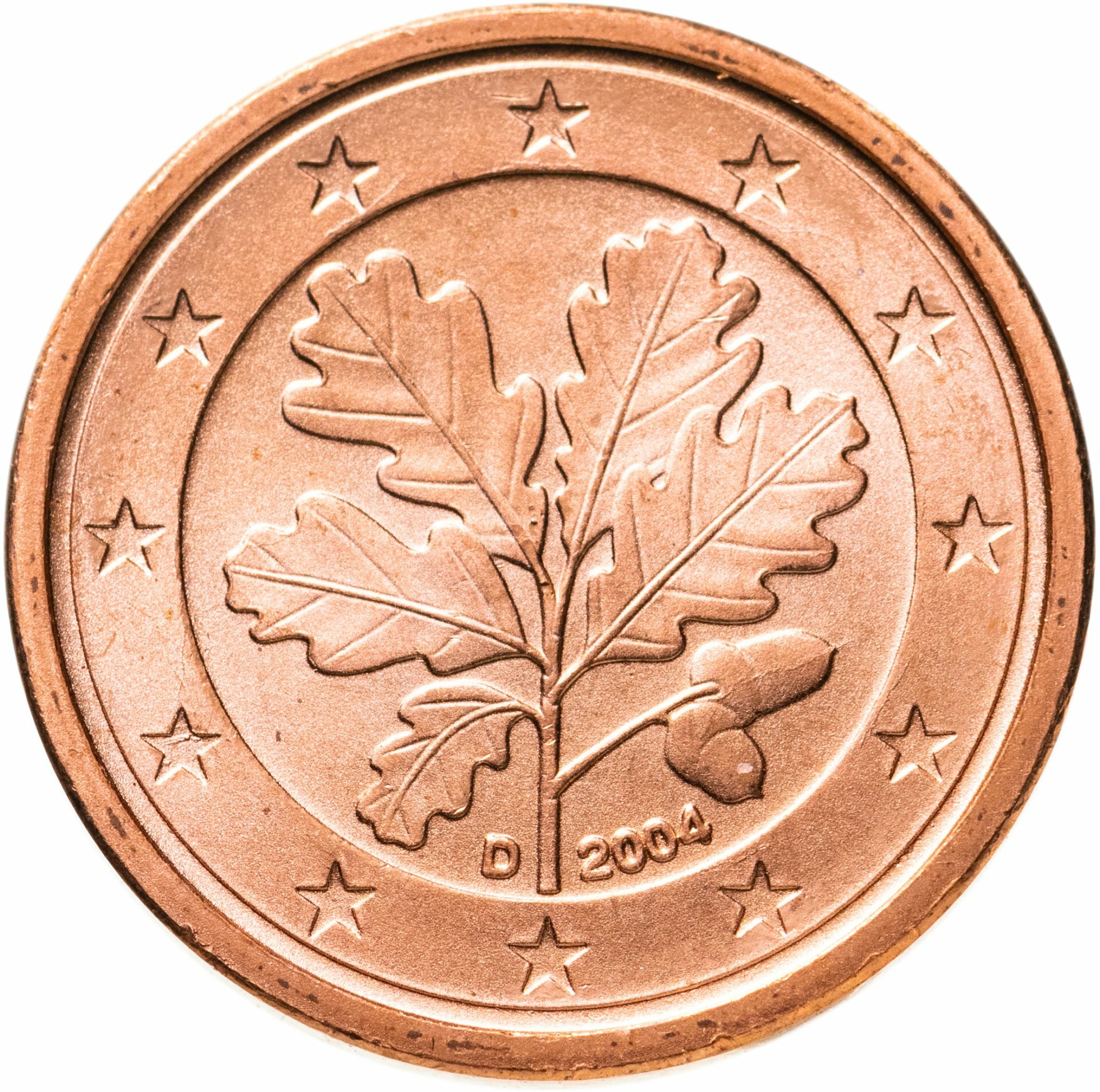 Германия 1 евроцент cent 2004 Двор D, Сталь, в сохранности UNC