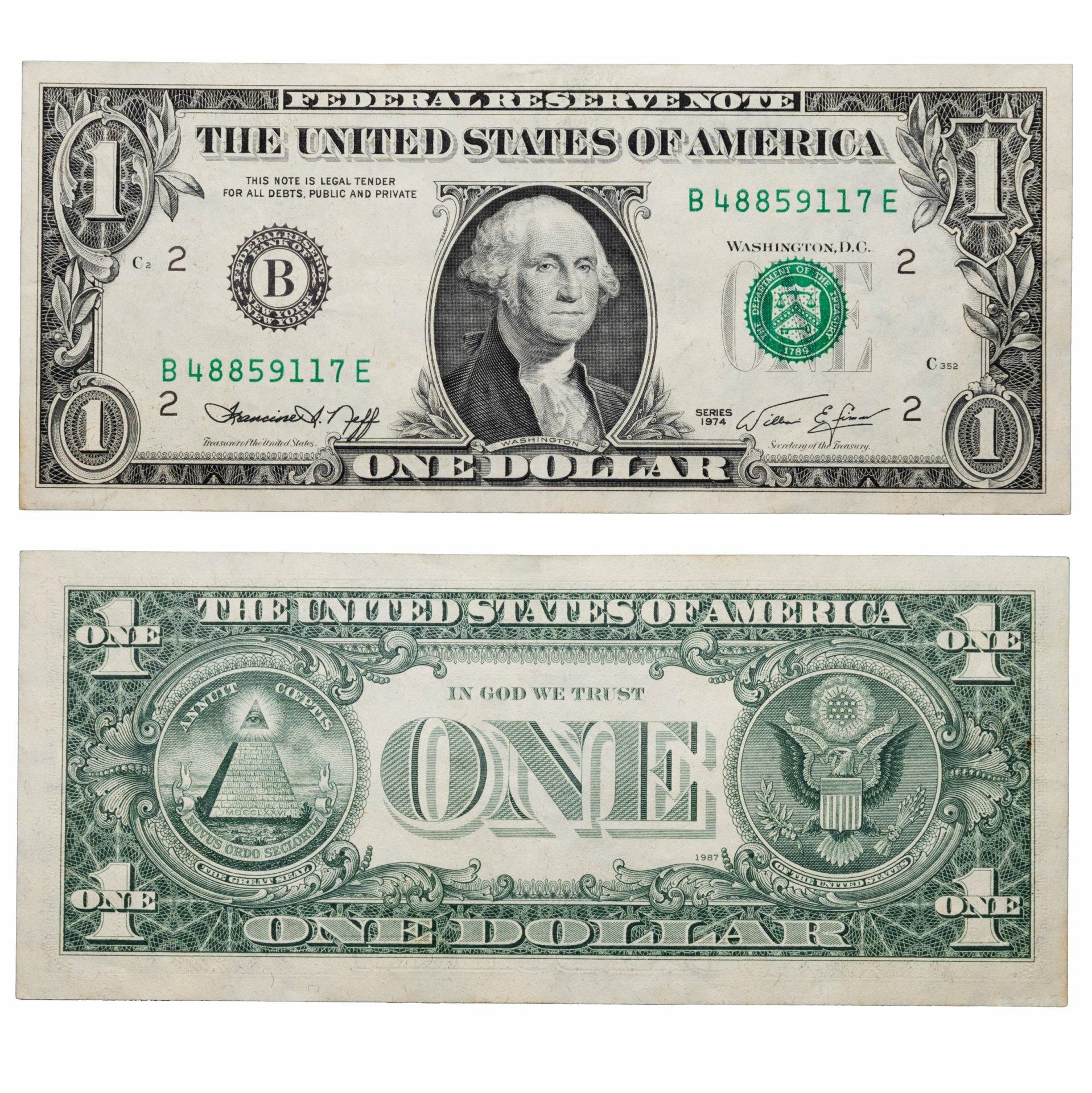 США 1 доллар 1974 года Pick 455 B-Нью Йорк