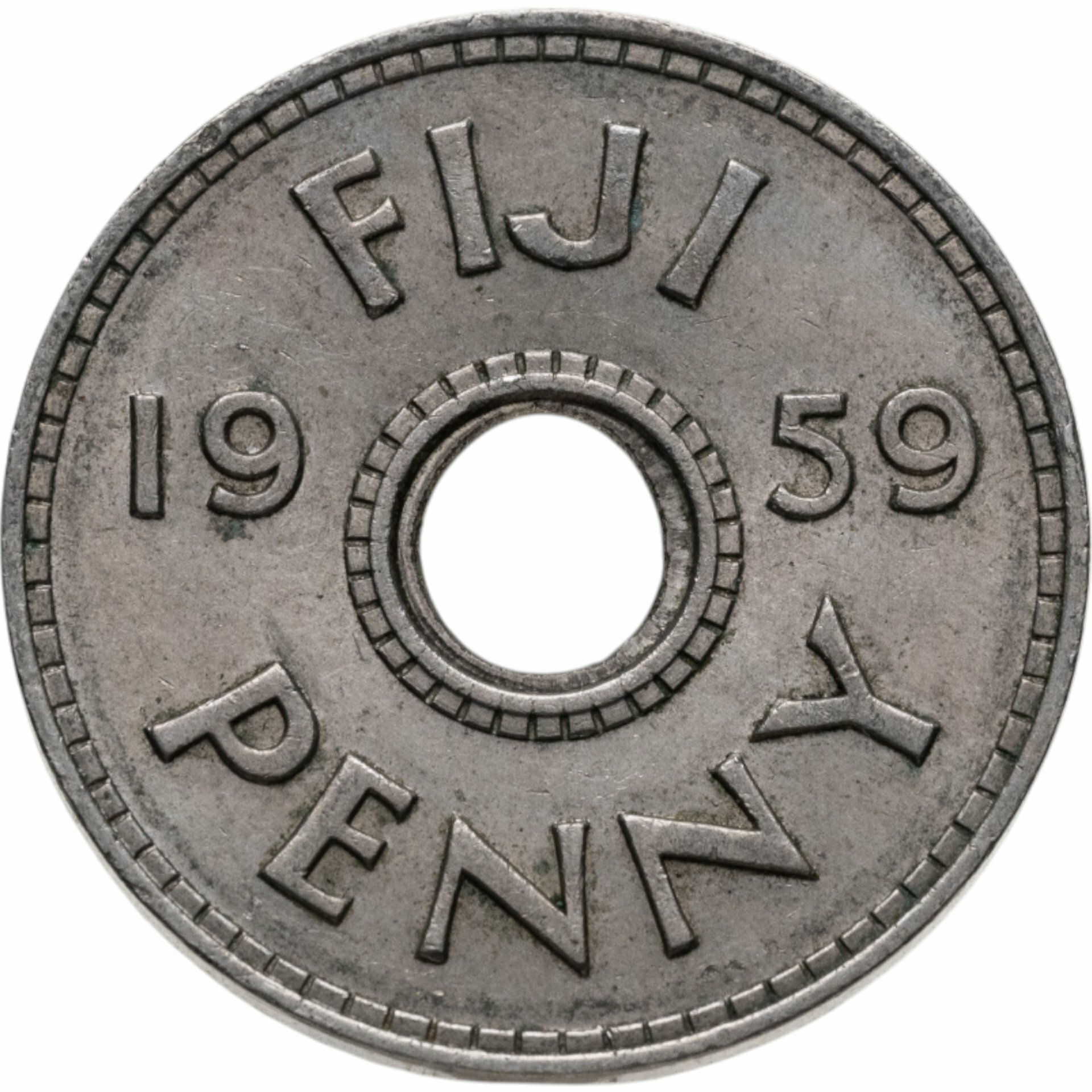 Фиджи 1 пенни penny 1959, Мельхиор медь-никель, в сохранности XF-AU