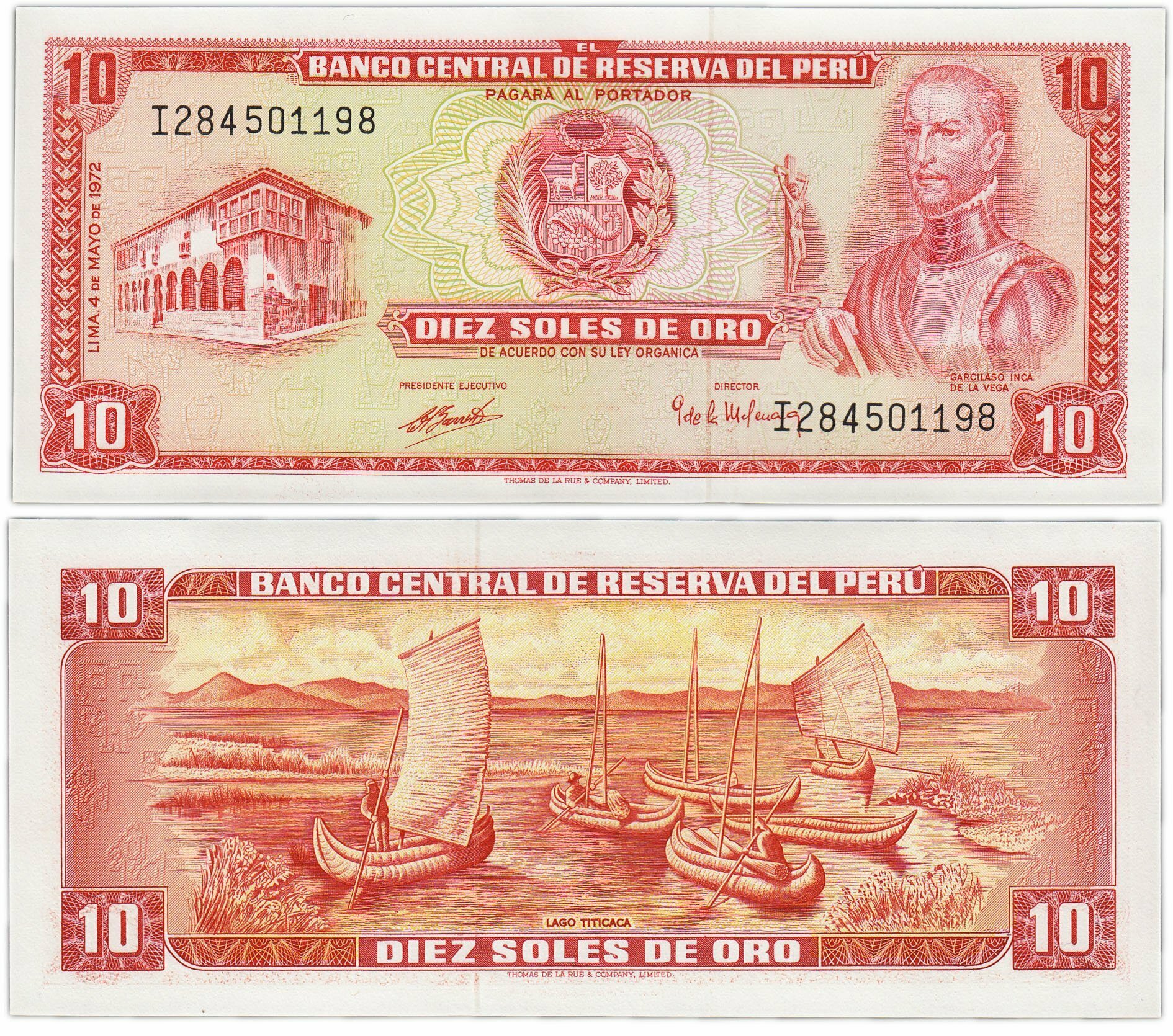 Перу 10 солей 1972 год Pick 100c