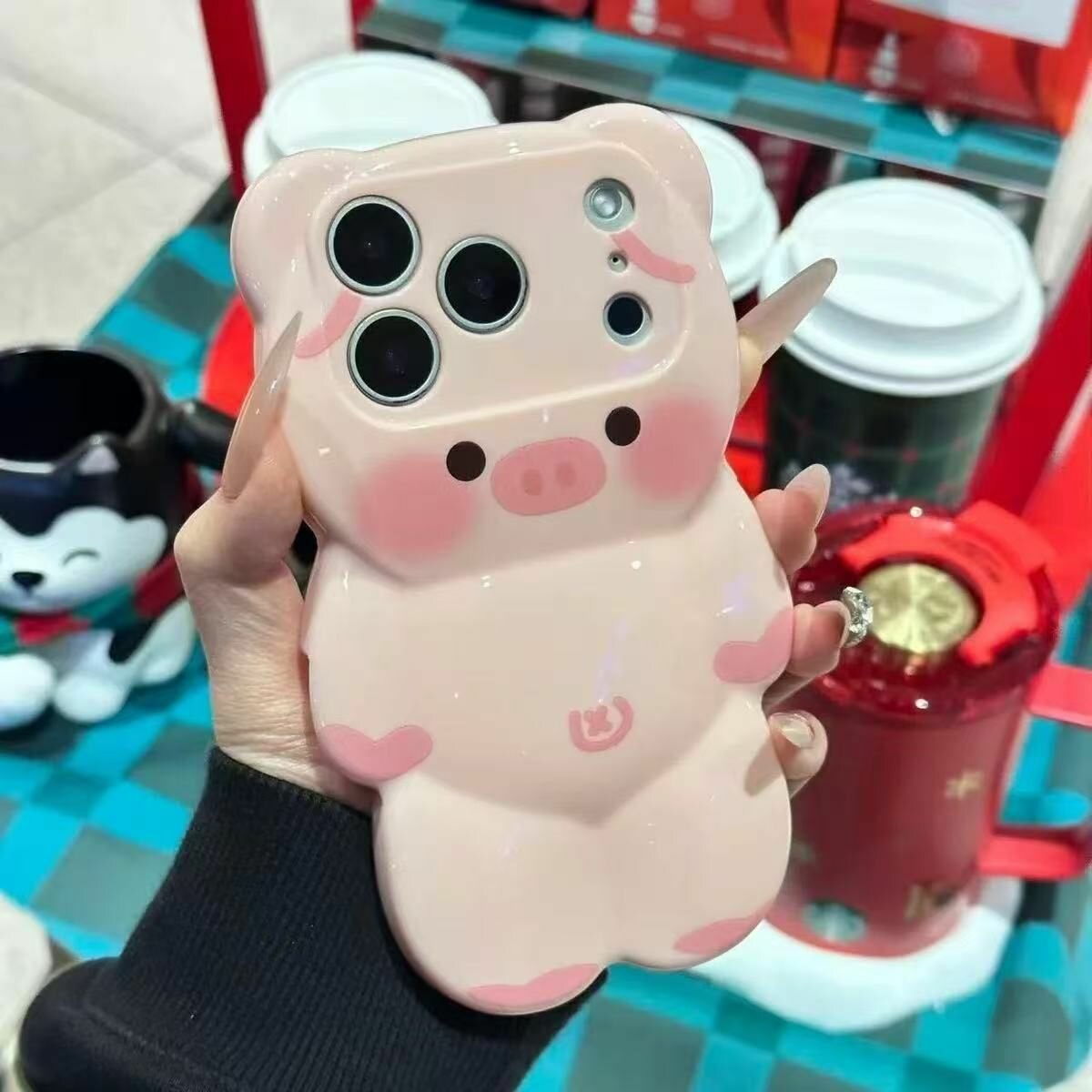 IPhone 17 Pro Max Чехол для телефона с милым мультяшным 3D розовым поросенком, Мягкий противоударный мультяшный чехол для Айфон 17 про макс