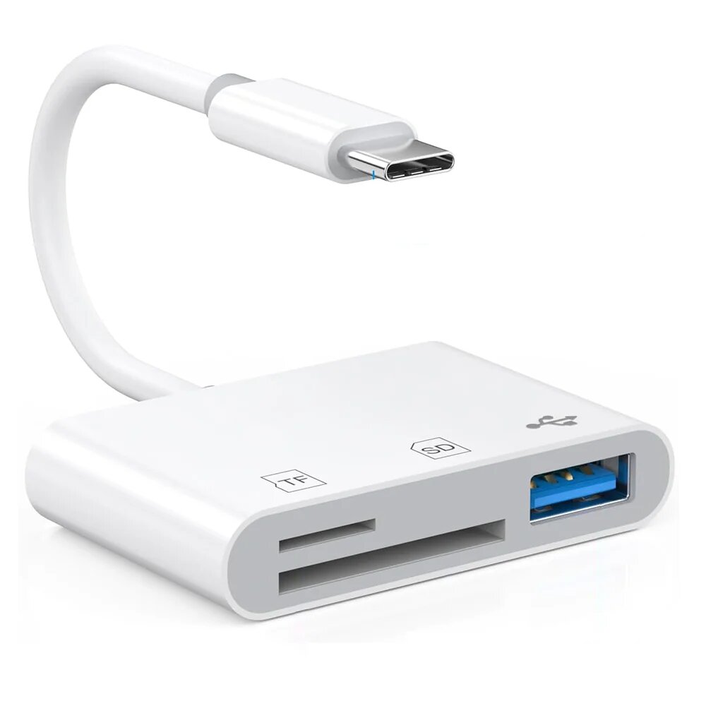 Новый адаптер 5 в 1 SD TF для чтения карт памяти USB 3.0 типа C для iPhone 13 14 15 16 for Type-C