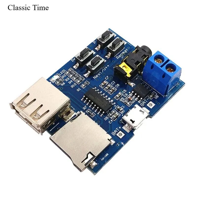 Плата неразрушающего декодера Mp3, встроенный mp3-модуль усилителя, mp3-декодер, TF-карта, U-дисковый проигрыватель для декодирования