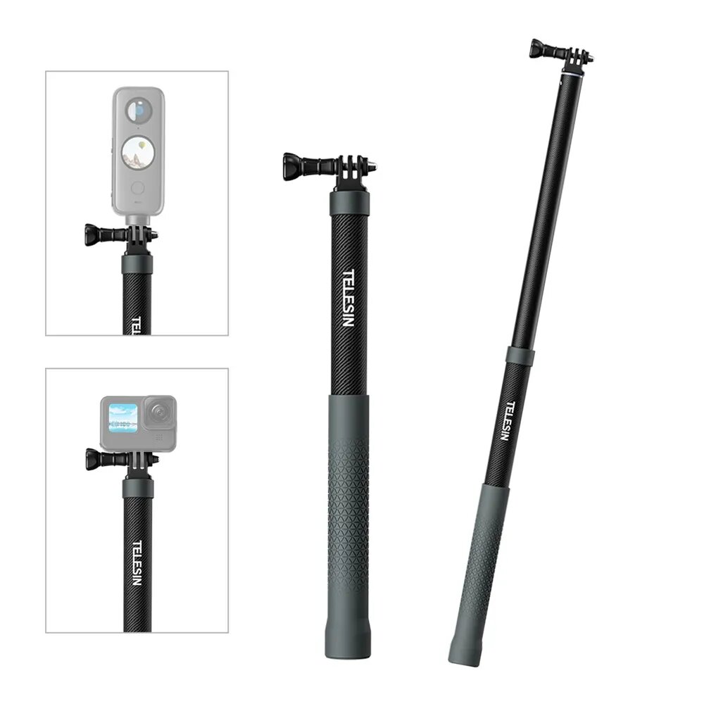 TELESIN GP-MNP-002 Портативная селфи-палка с кронштейном из углеродного волокна для камеры