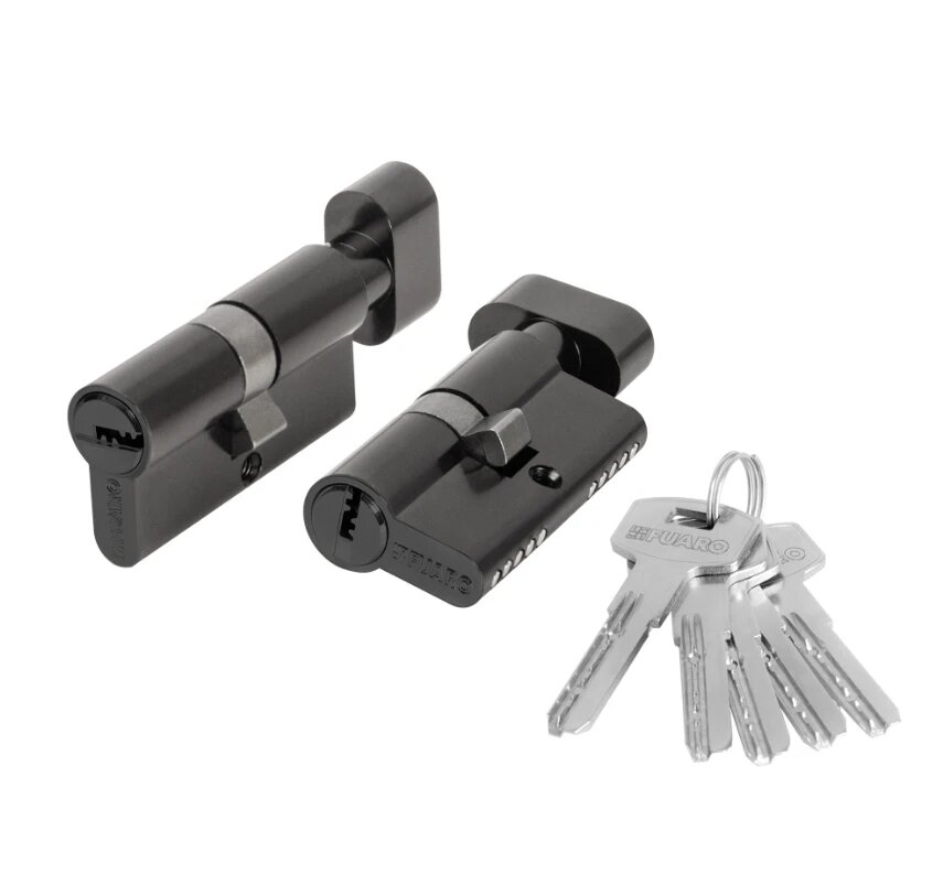 Цилиндр замка личинка FUAROc вертушок - черный -2000ZMKnob 90 (A40+10+B40) BL