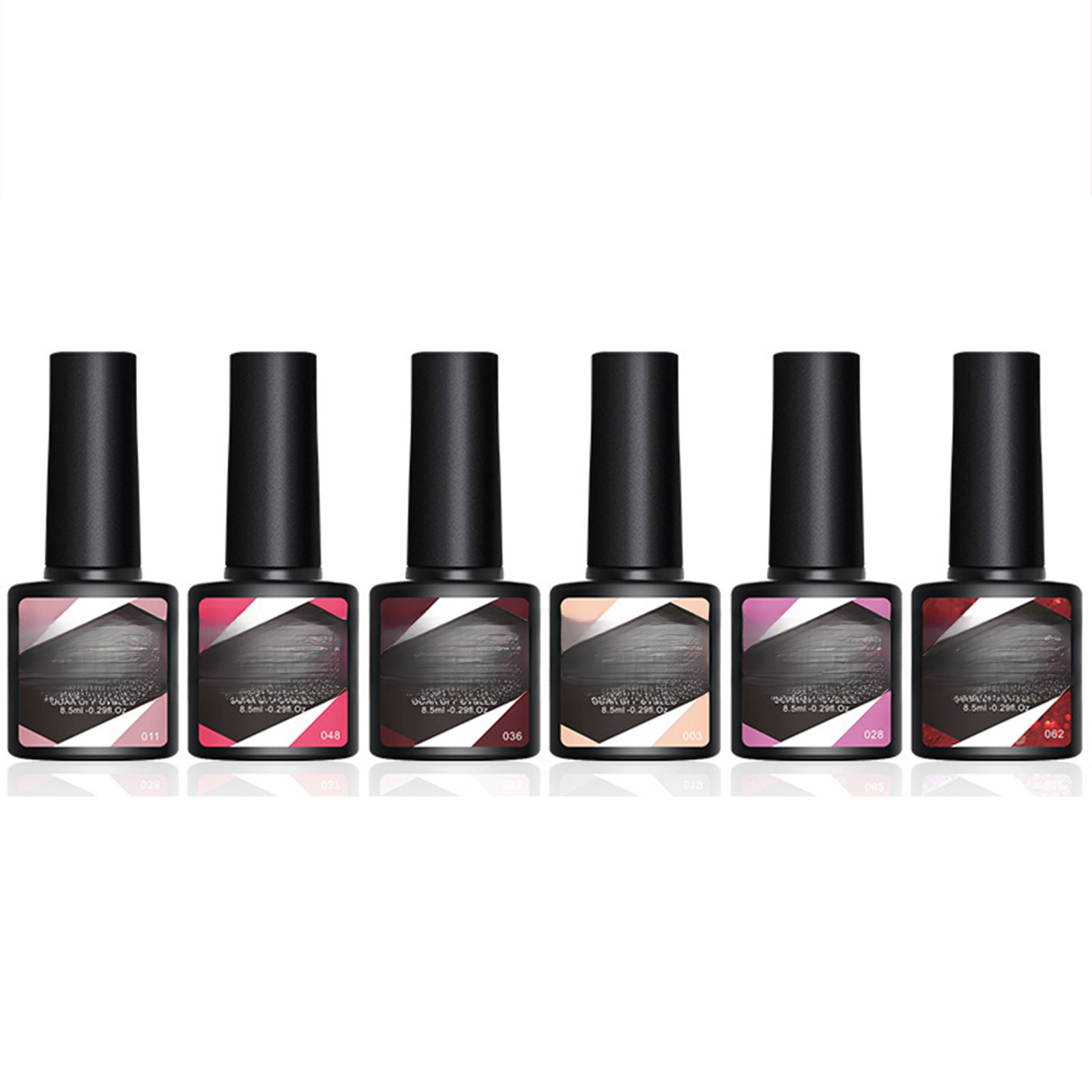 Набор для ногтей Soak Off Nail Gel Starter Kit с разноцветными лаками для ногтей, набор из 6 бутылок, 8.5мл, 0.29фл. оз, модели 01, 02, 03, 04, 05, 06, Brand Nee Jolie, Material Water Calcium Gluconate Mineral Toner и т. д.