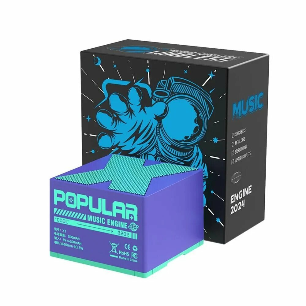 Колонка портативная, Колонка блютуз беспроводная с стереозвуком, Bluetooth 5.3 Мини Акустическая система с микрофоном, Может одновременно подключаться к двум устройствам