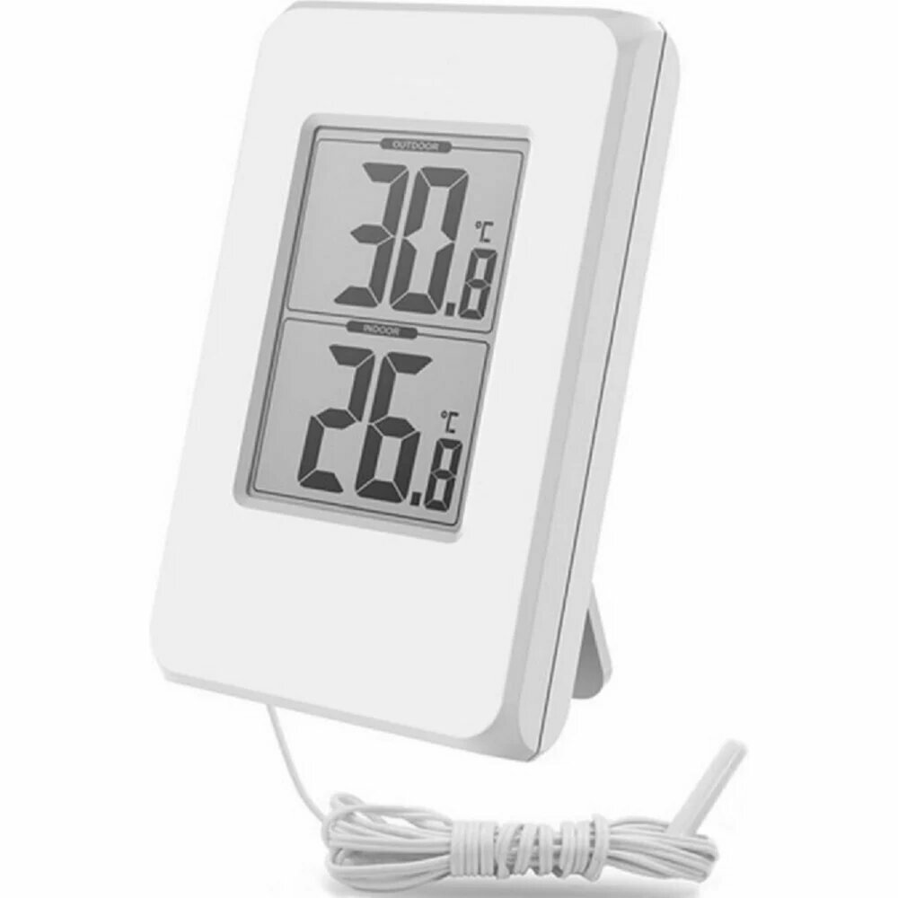 Цифровой термометр BALDR с проводным датчиком температуры, белый E0108T2C-WHITE