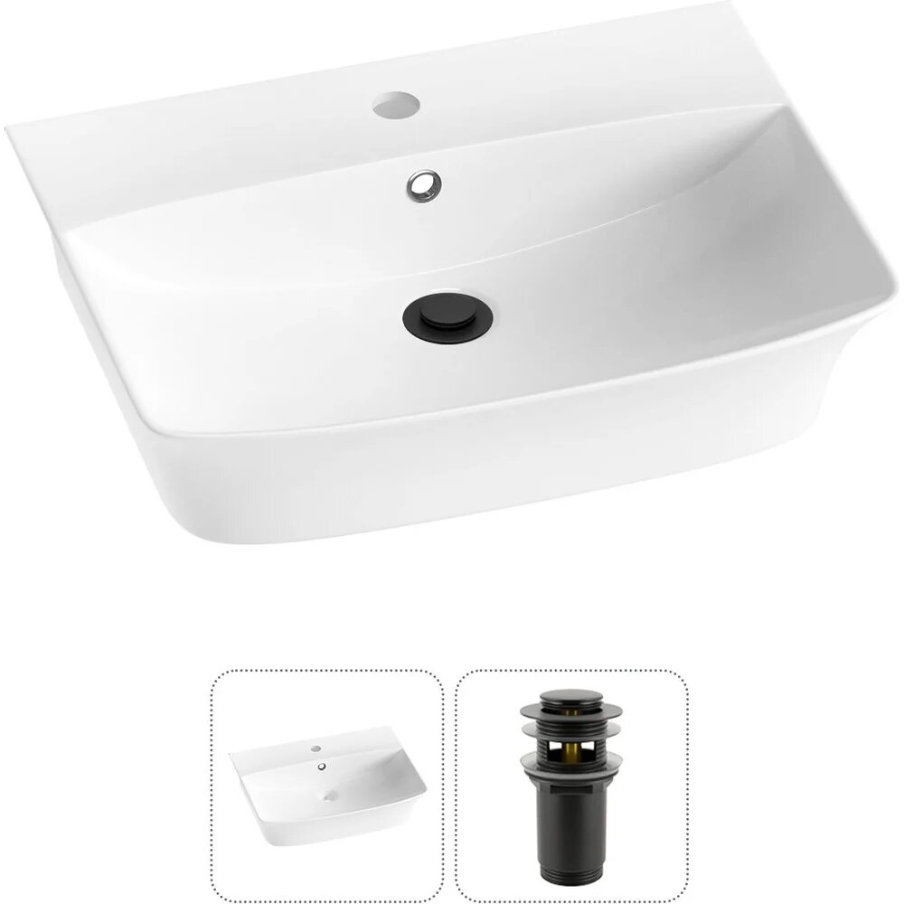 Комплект Wellsee 2 в 1 Lavinia Boho Bathroom Sink накладная/подвесная раковина 55x42 см 20216778R