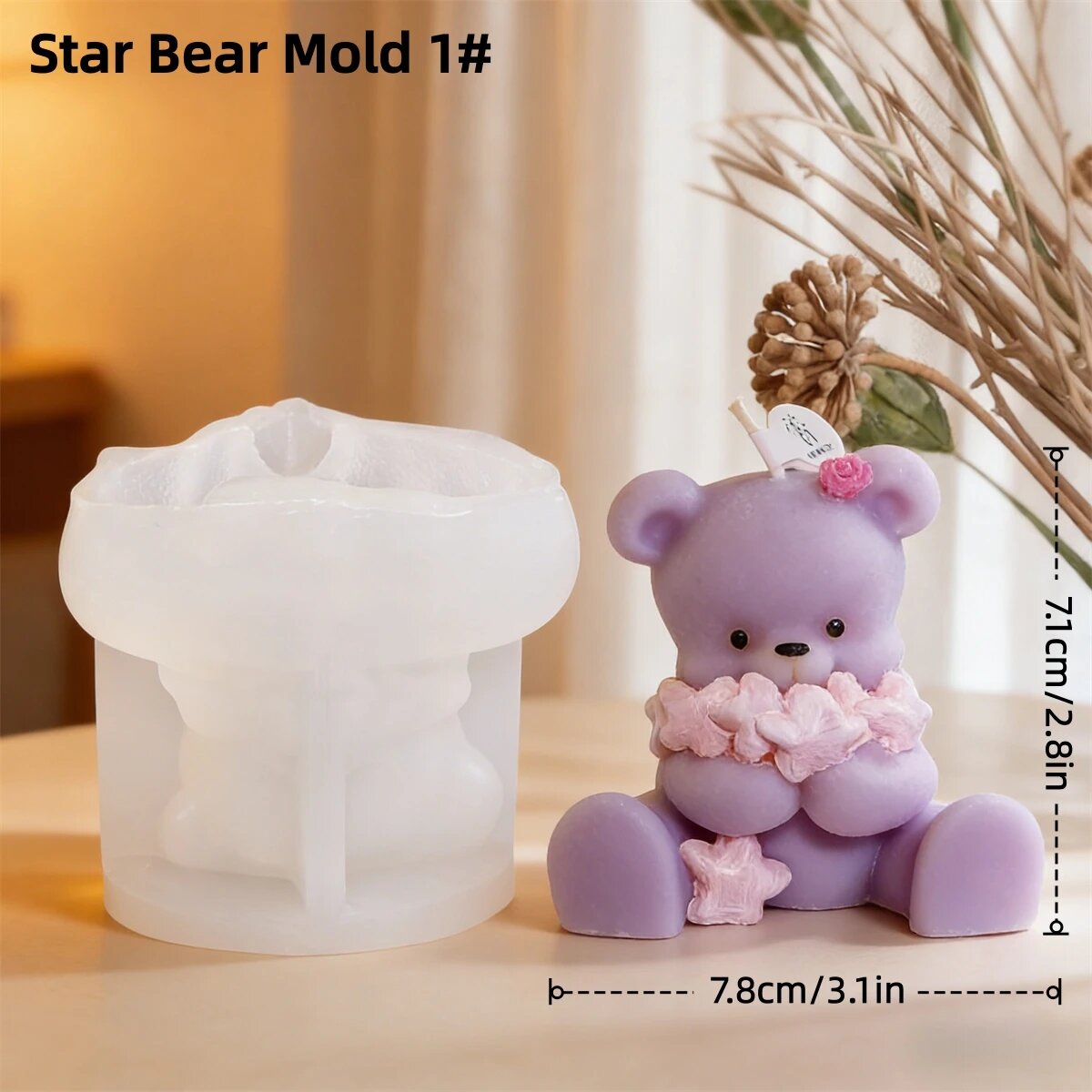 Силиконовая форма для свечей "Милый медведь" Star Bear Mold 1