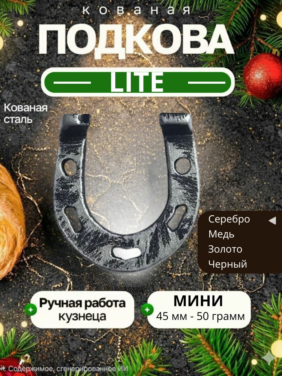Подкова сувенир для дома лайт "Мини" 4 см, 50 гр. (серебряный)/ оберег на дверь, подарок на новоселье, годовщину свадьбы молодоженам, подкова на счастье, удачу, символ нового года 2026