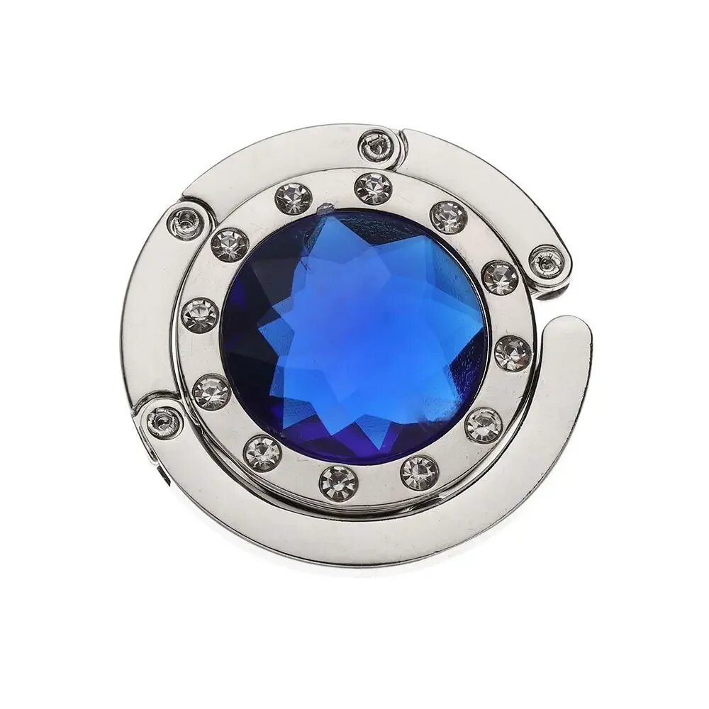 Складной металлический держатель для сумок с кристаллами dark blue