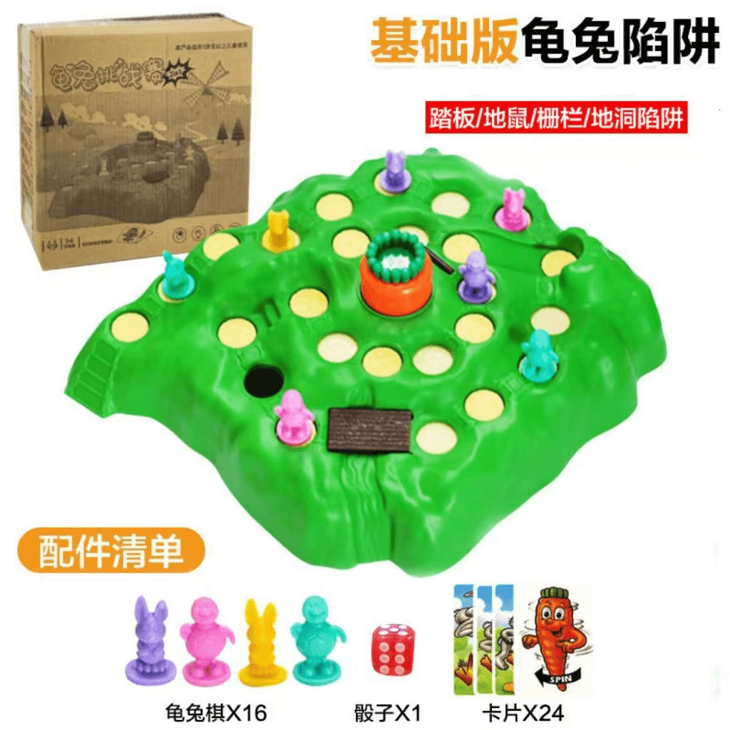Детская игра "Кроличья ловушка" Гонка черепахи и зайца Детская настольная игра Интерактивная игрушка для родителей и детей Двухсторонняя битва Обучающая игра