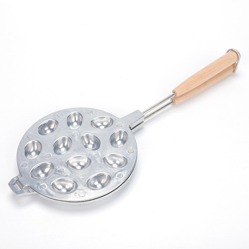 16-отверстная форма для кексов из орехового дерева, овальная вафельница, универсальная форма для выпечки на газу, форма для яичных вафель