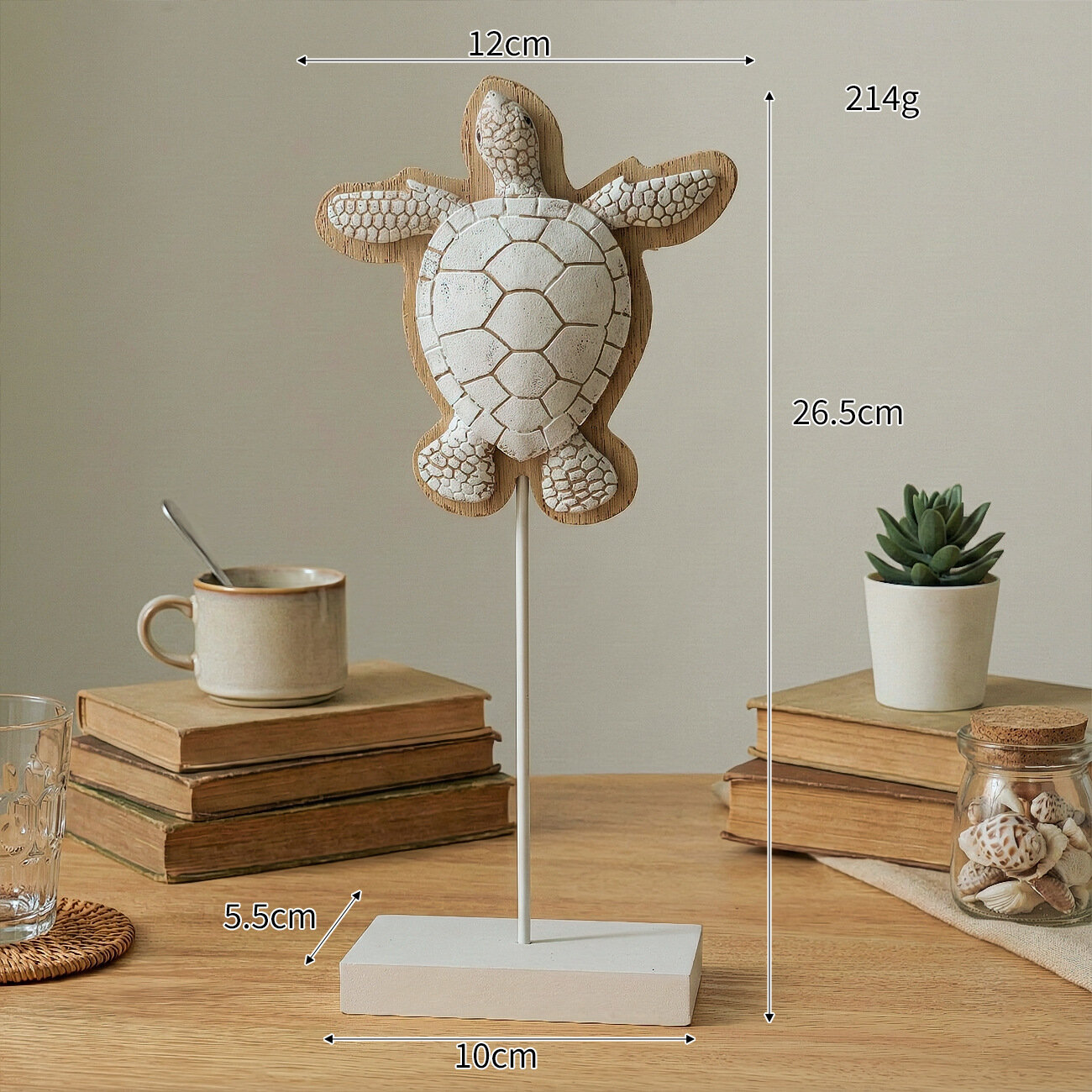 Декоративное украшение в форме черепахи из дерева в средиземноморском стиле, настольная модель для дома, креативное оформление