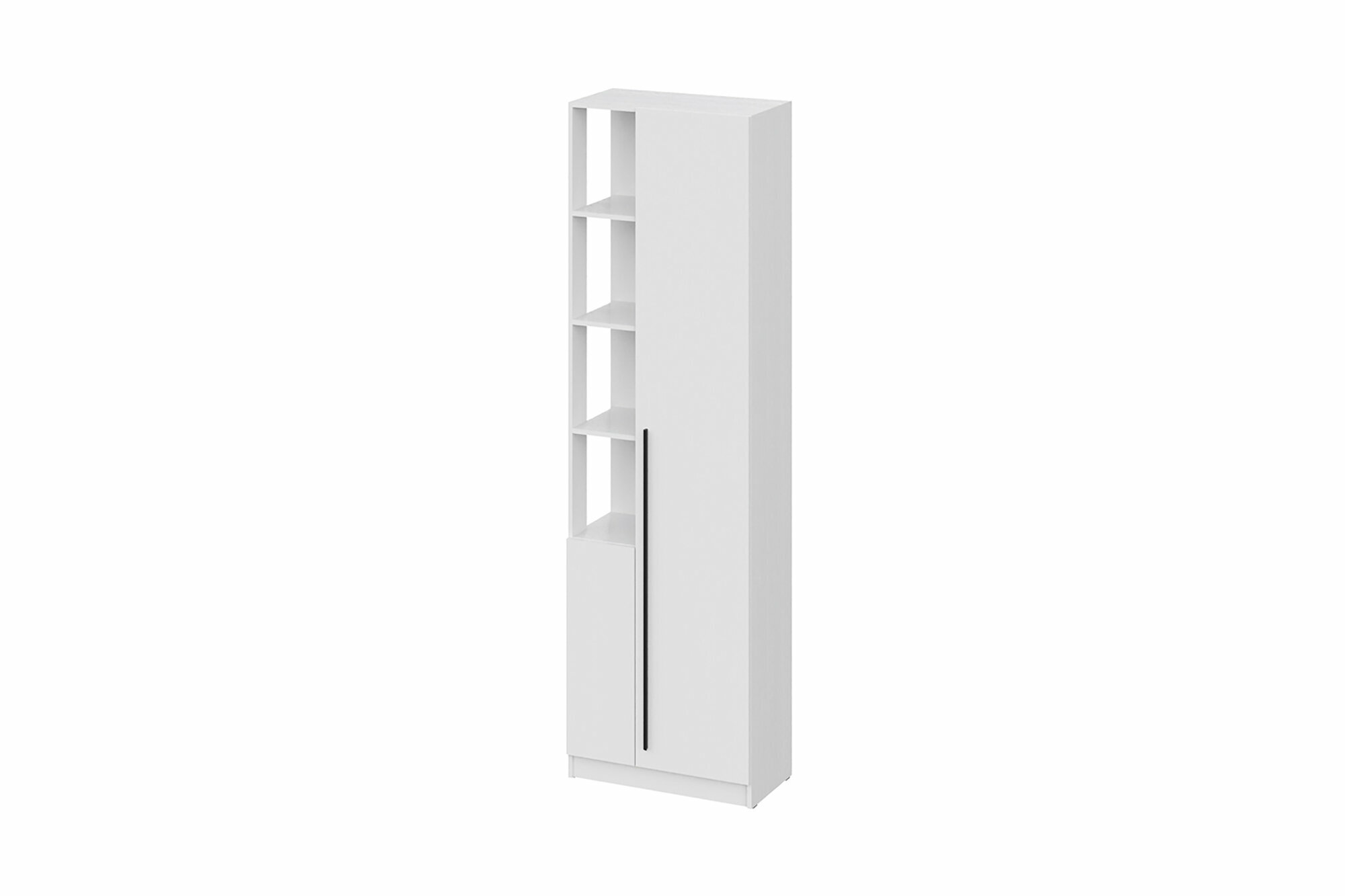 Шкаф распашной Нонтон Берген, 65x35x220 см, открытые полки слева, белое дерево
