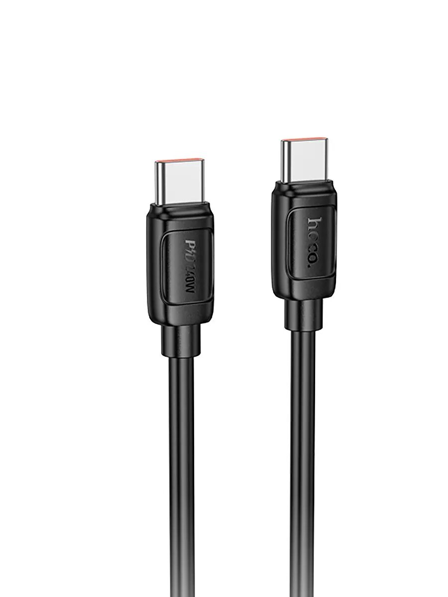 Кабель Hoco X115 Type-C to Type-C, 240W, 5А, 1 метр, черный / провод с быстрой зарядкой для Android, iPhone с USB-C (15, 16, 17), ноутбуков