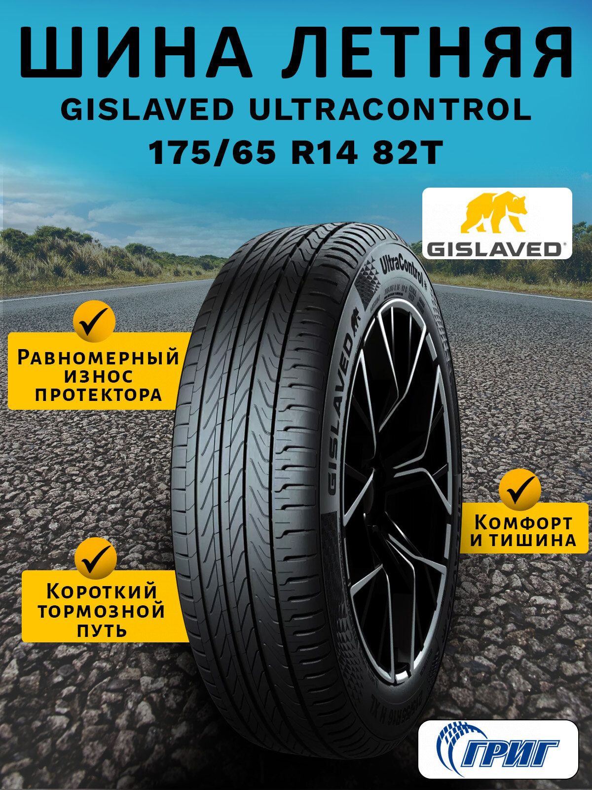 Gislaved UltraControl Шины летние 175/65 R14 82T от GrigShina