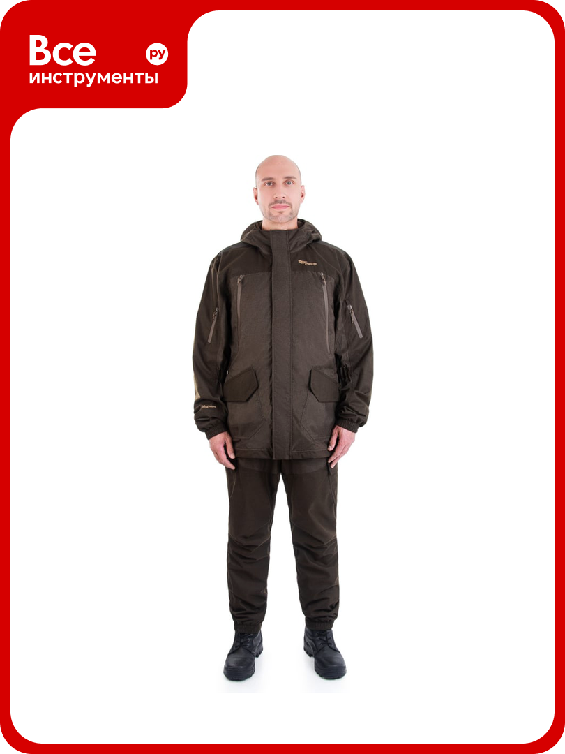 Костюм для охоты демисезонный Pride Магнум Премиум коричневый, р-р 52-54 рост 170-176 4610097067358