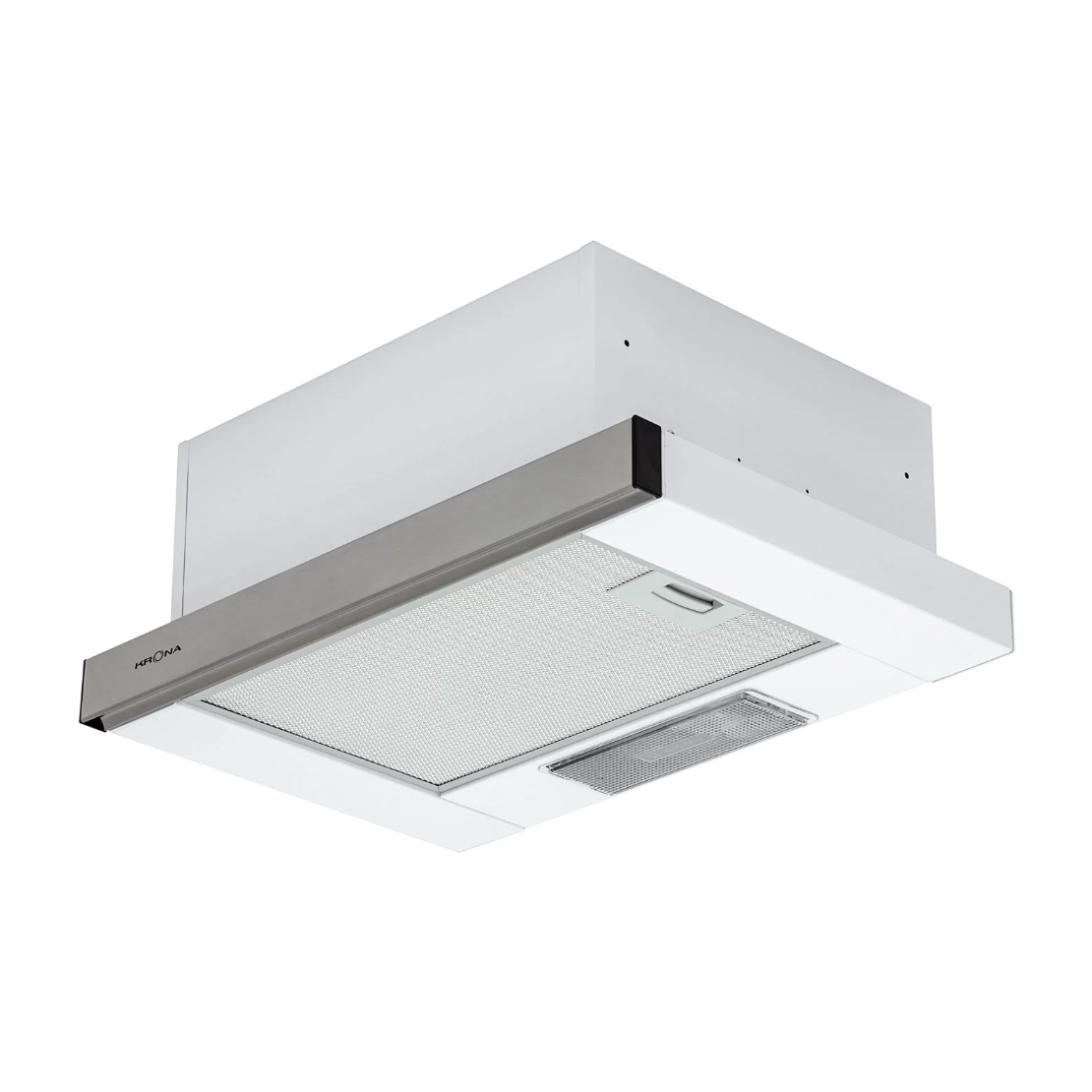 Вытяжка встраиваемая KRONA KAMILLA 450 INOX, телескопическая, отвод/циркуляция, 3 скорости, 507 м³/ч , белый