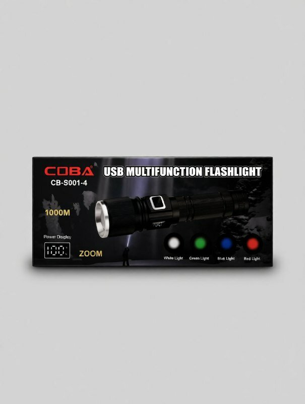 Фонарь светодиодный для охоты и рыбалки с RGB-подсветкой, 4 режима , Ударопрочный, влагозащищенный IPX4, для путешествий