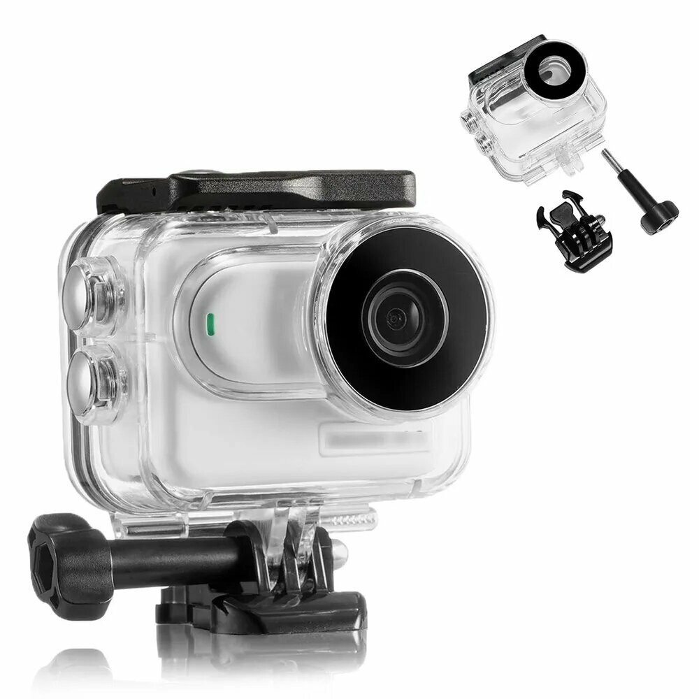 Водонепроницаемый кейс чехол для Insta 360 GO 3 GO 3S , погружение до 60 метров Underwater Depth Diving Case с базовым адаптером и винтом