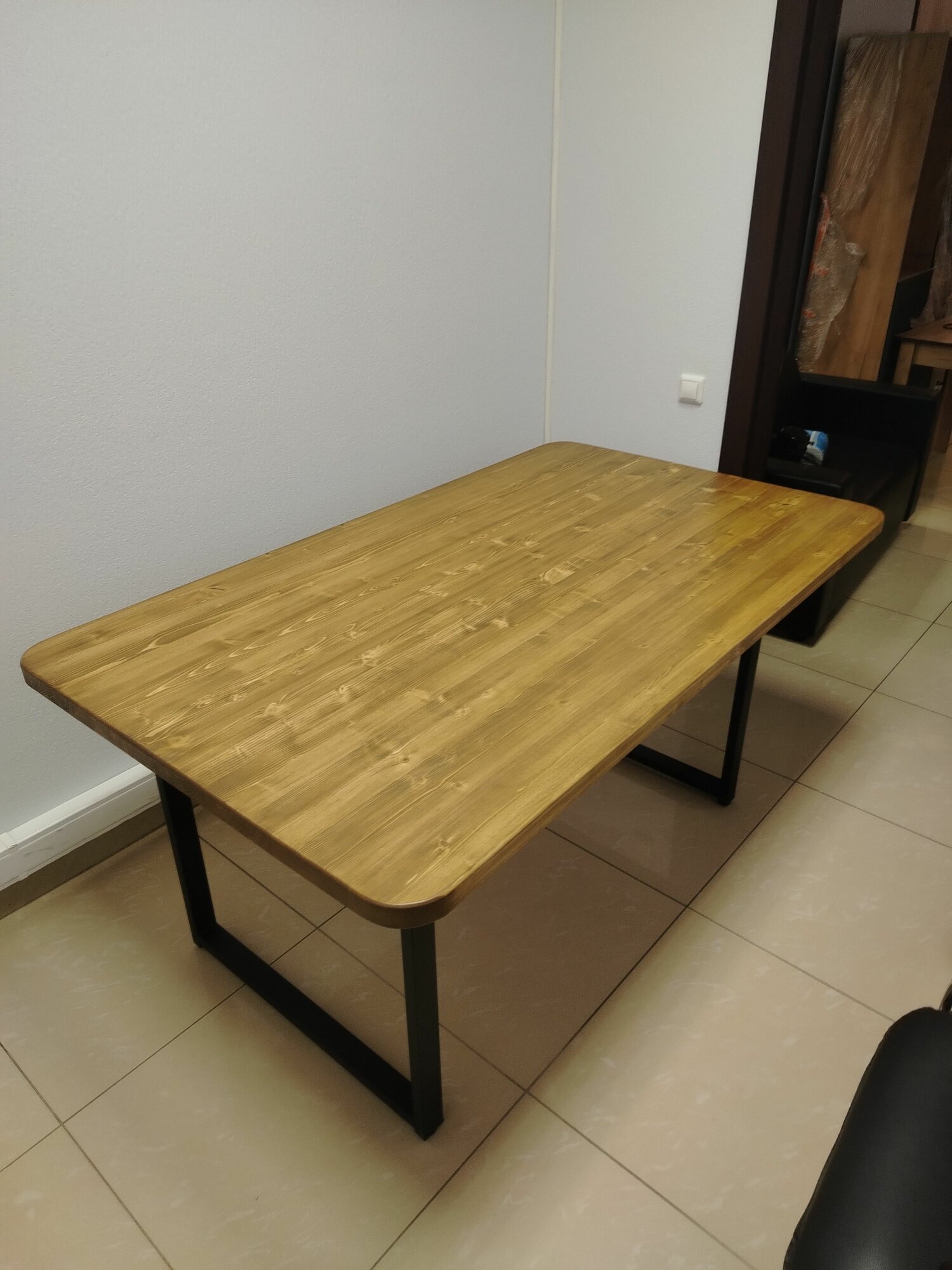 Компьютерный стол лофт из массива сосны 80х150 см