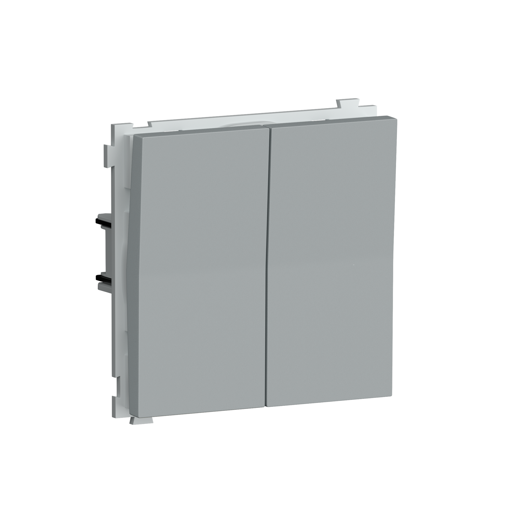 Кнопка звонка 2-клавишная 2н. о. 10A 250В, цвет матовый серый, серия R98, Donel