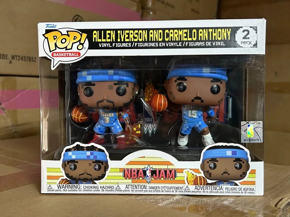 Фигурка Funko POP! NBA JAM ALLEN IVERSON AND CARMELO ANTHONY. Игровая мультипликационная версия набора для двух игроков, Айверсон Энтони