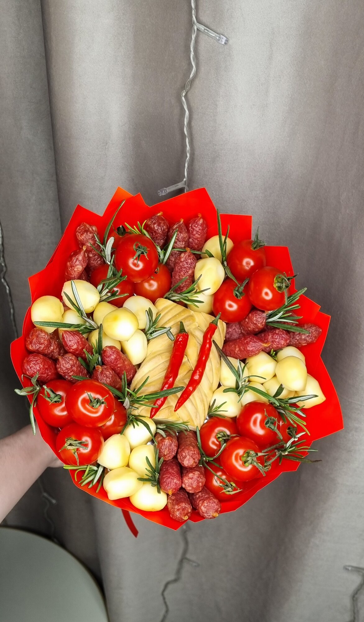 Мужской букет «Мясной и сырный» подарок для папы, мужа, брата подарок на 23 февраля